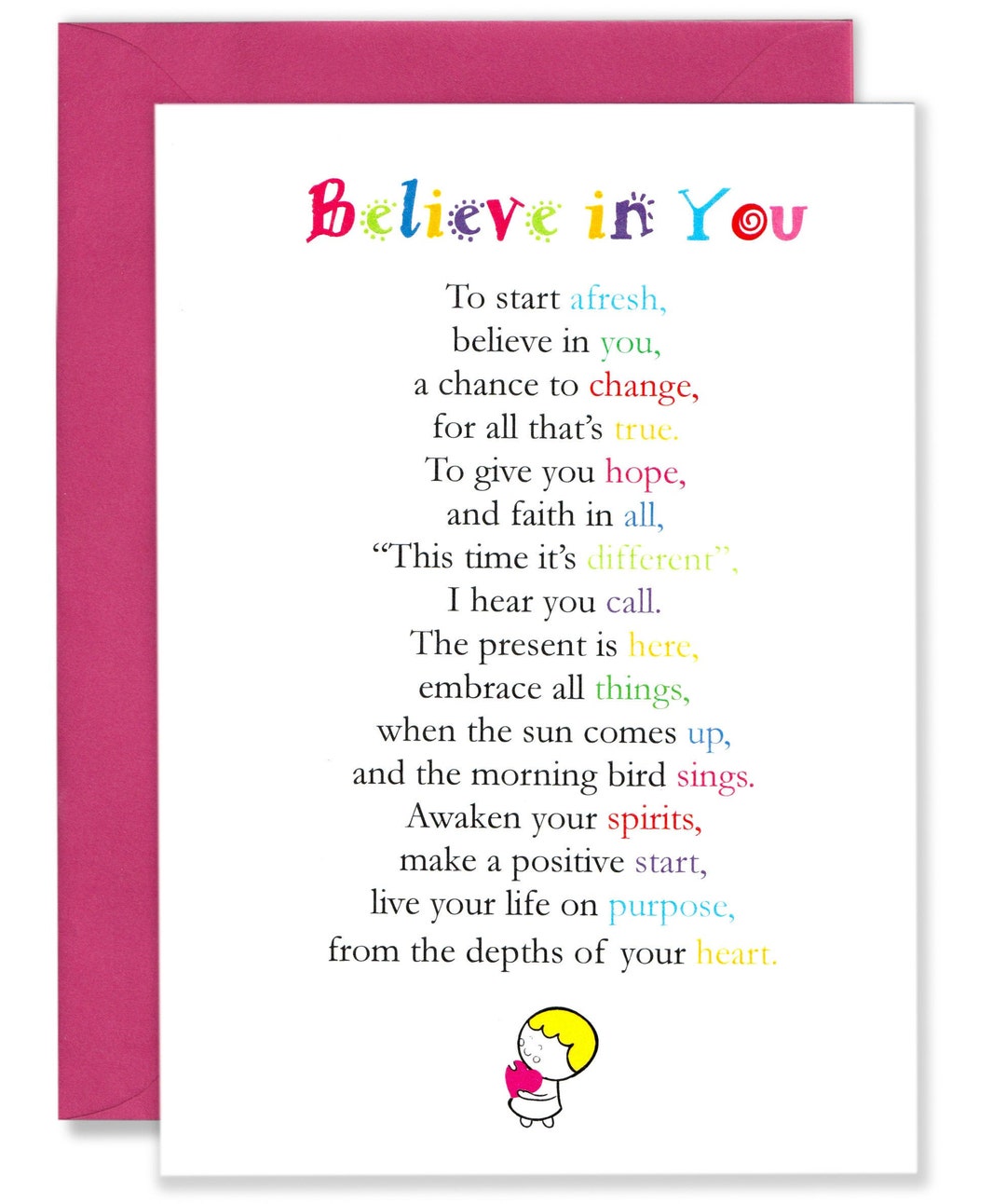 Encouragement Poem Greetings Card: Believe in You - Etsy