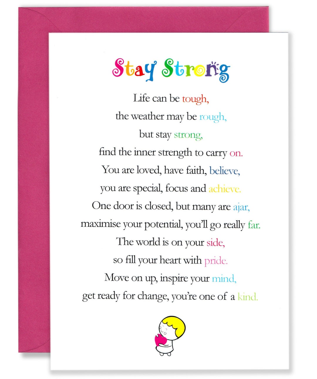 Stay Strong Get Well Soon Greetings Card: Encouragement Poem - Etsy