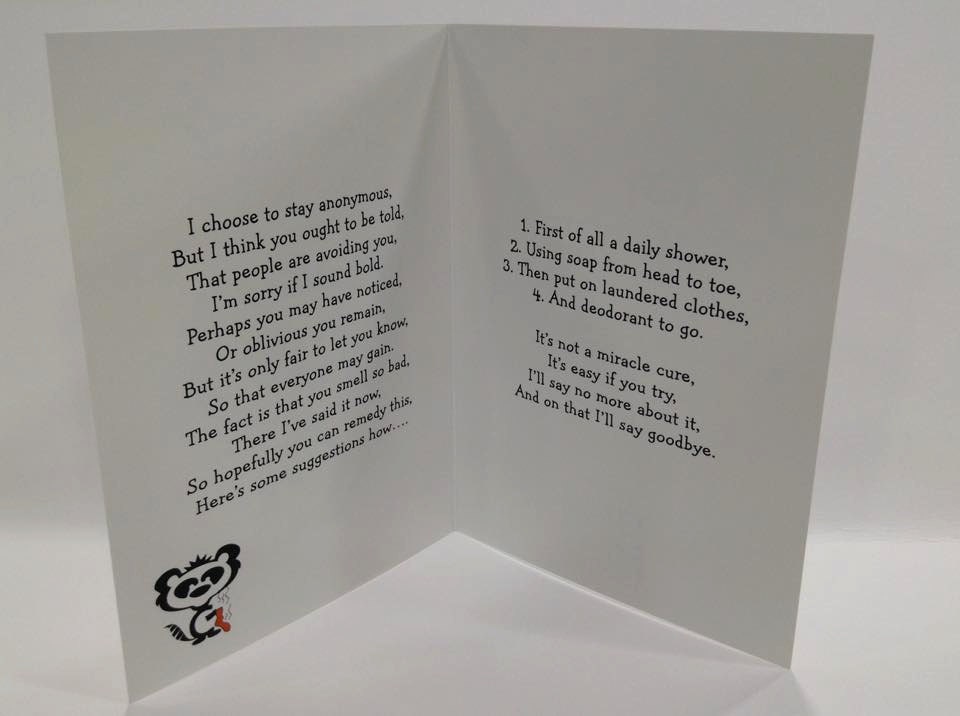 Funny Smelly Person Birthday Card: Humorous Rhyming Poem - Etsy