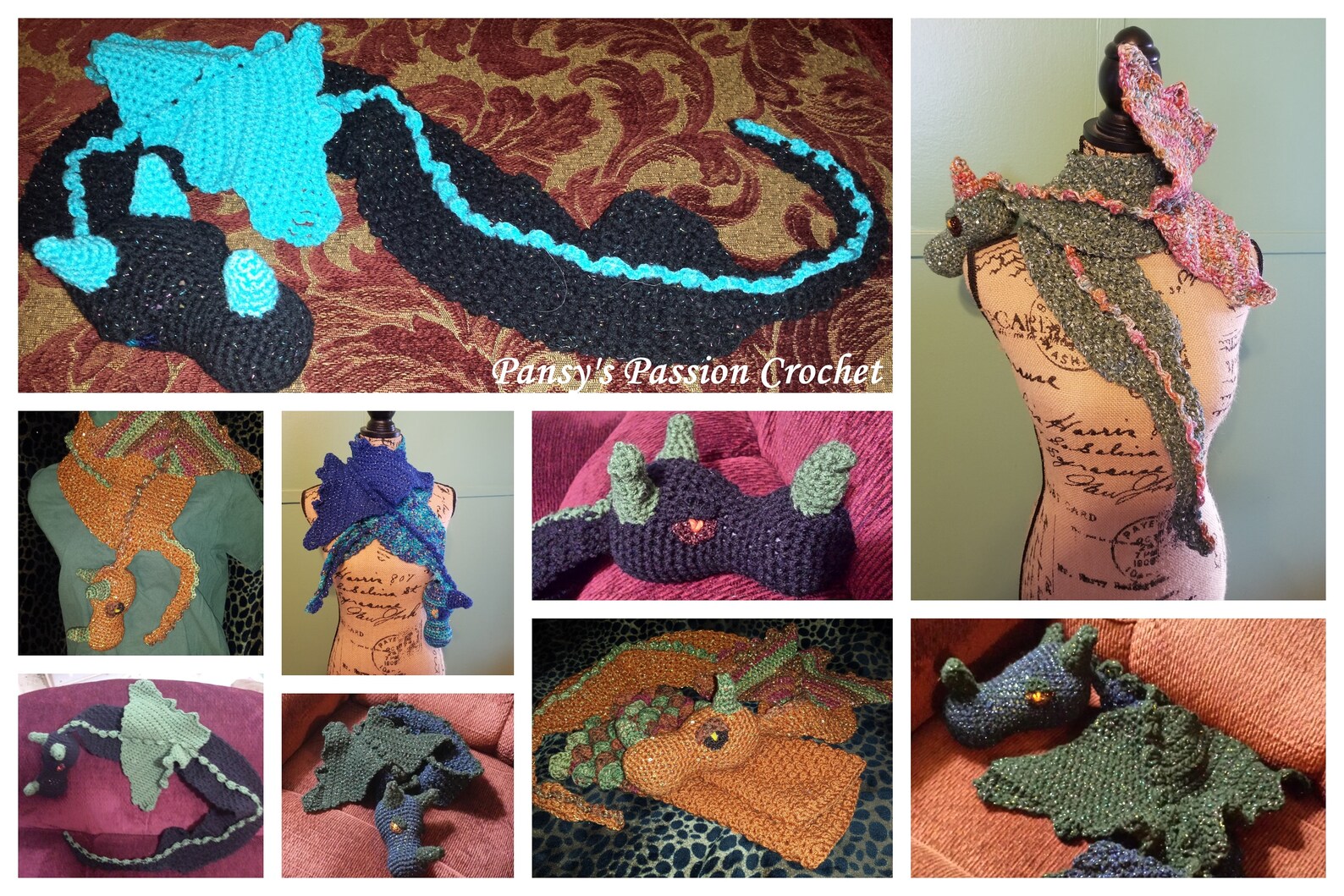Hand Crocheted Custom Dragon Scarf - Etsy