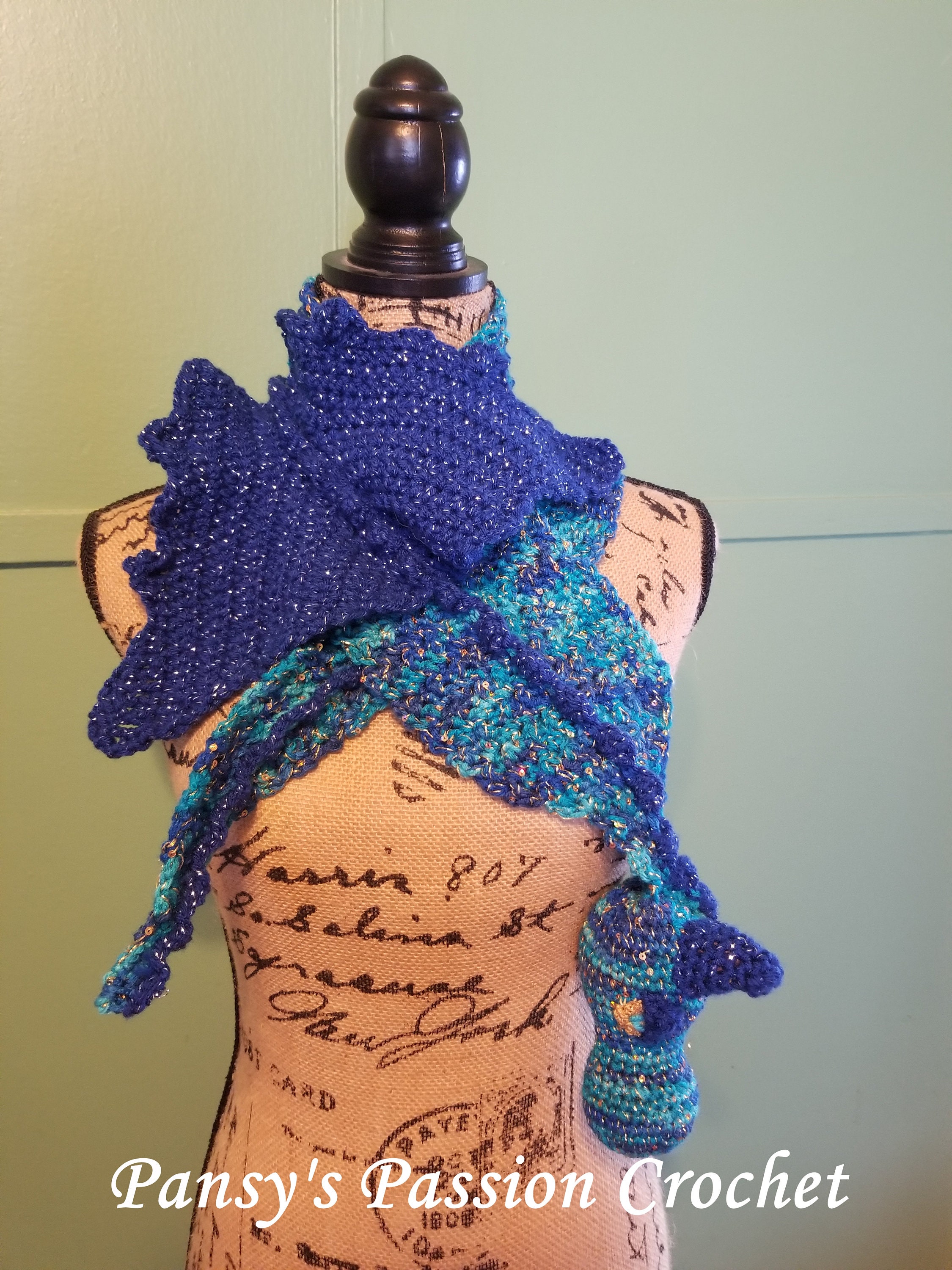 Hand crocheted custom Dragon Scarf | Etsy