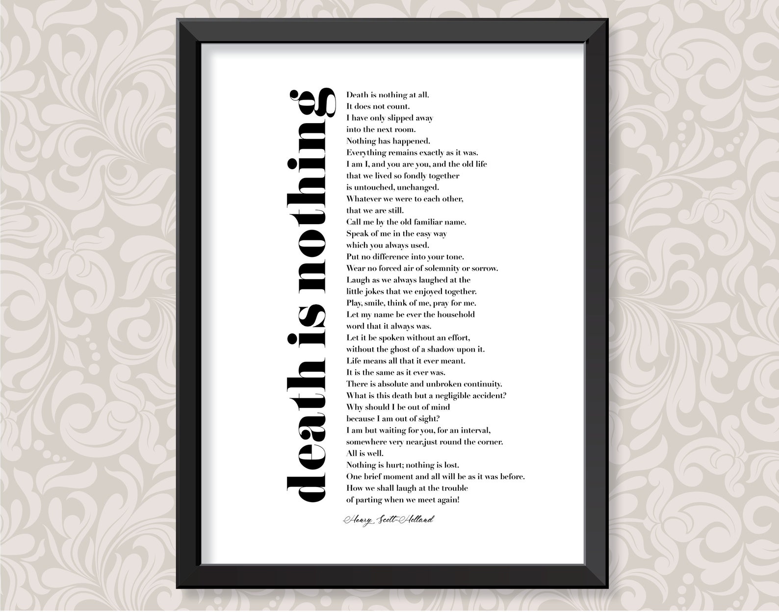 Death is Nothing at All by Henry Scott-holland 2 Sizes: A4 and A3 - Etsy