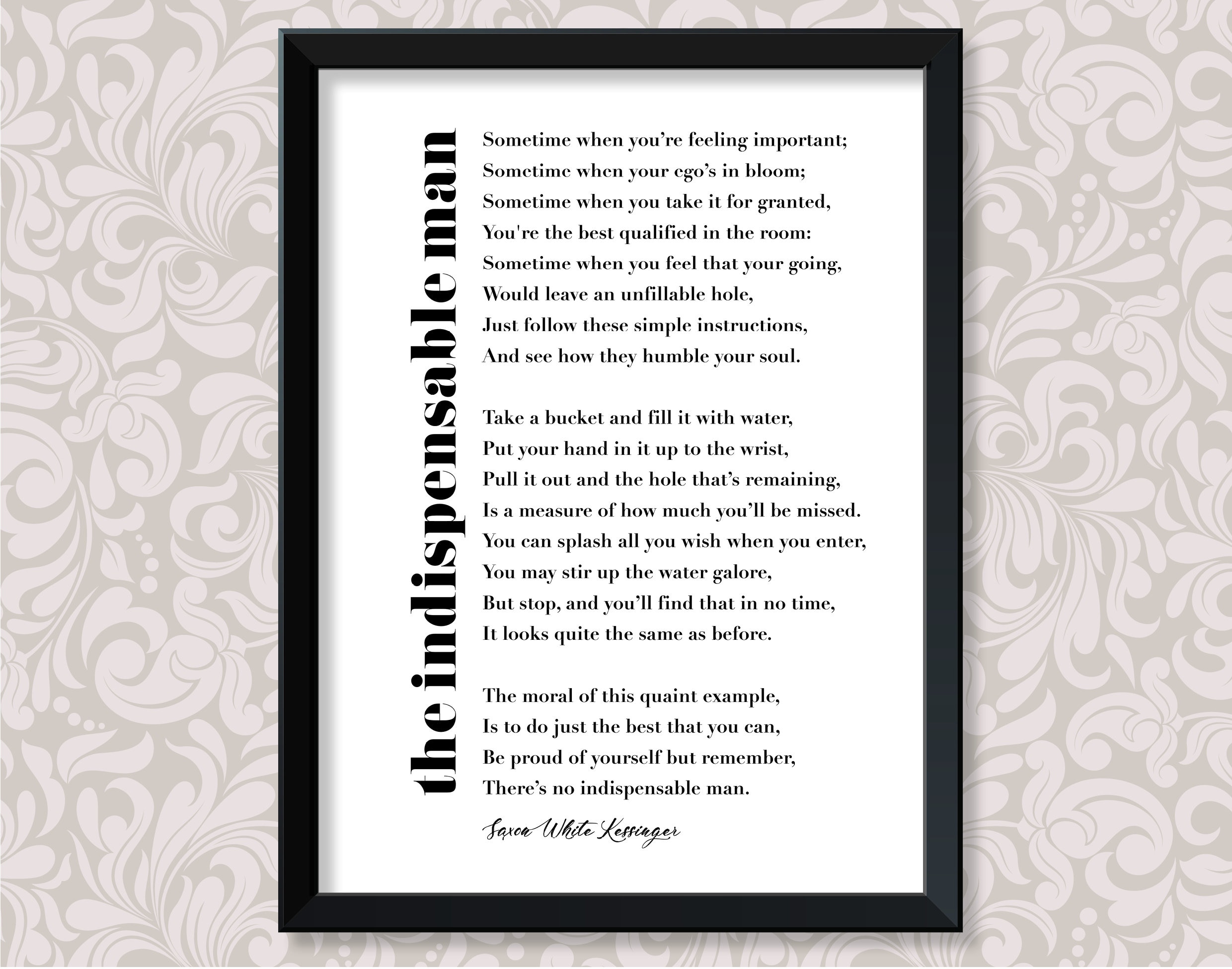 The Indispensable Man by Saxon White Kessinger 2 Sizes: A4 - Etsy