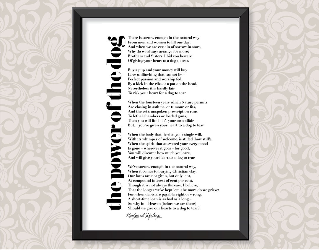 The Power of the Dog by Rudyard Kipling (2 Sizes: A4 and A3) - Etsy UK