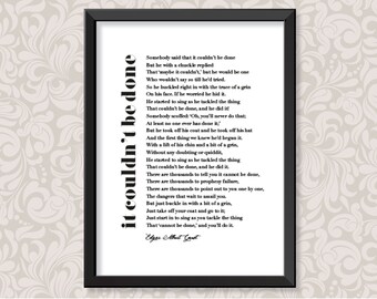 Edgar Albert Guest It Couldn't Be Done Poem Art Print - Etsy UK