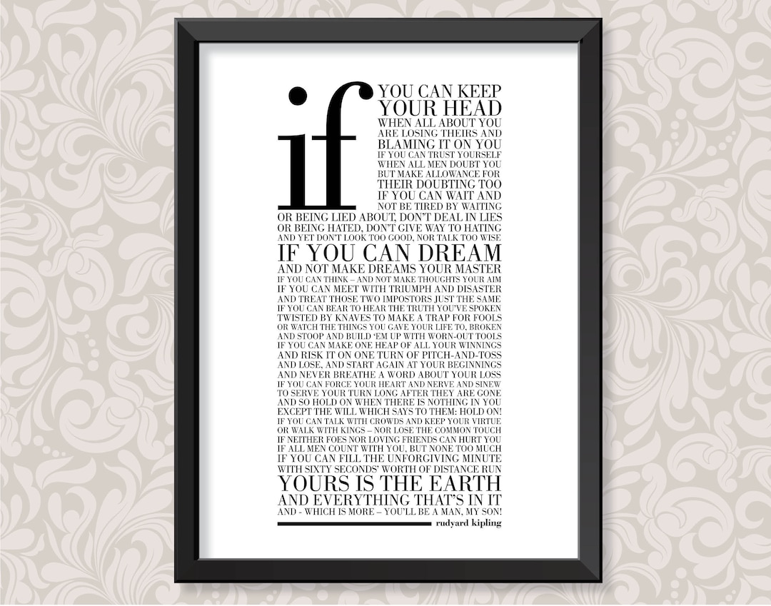 If by Rudyard Kipling (2 Sizes: A4 and A3) - Etsy