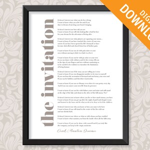 The Invitation by Oriah Mountain Dreamer (A3) Print Digital Download in ...