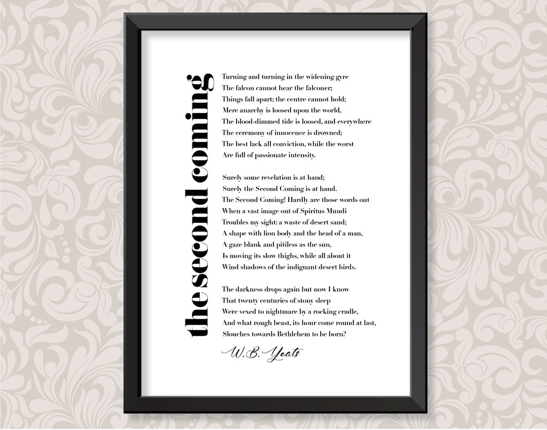 The Second Coming by W. B. Yeats (2 Sizes: A4 and A3) - Etsy