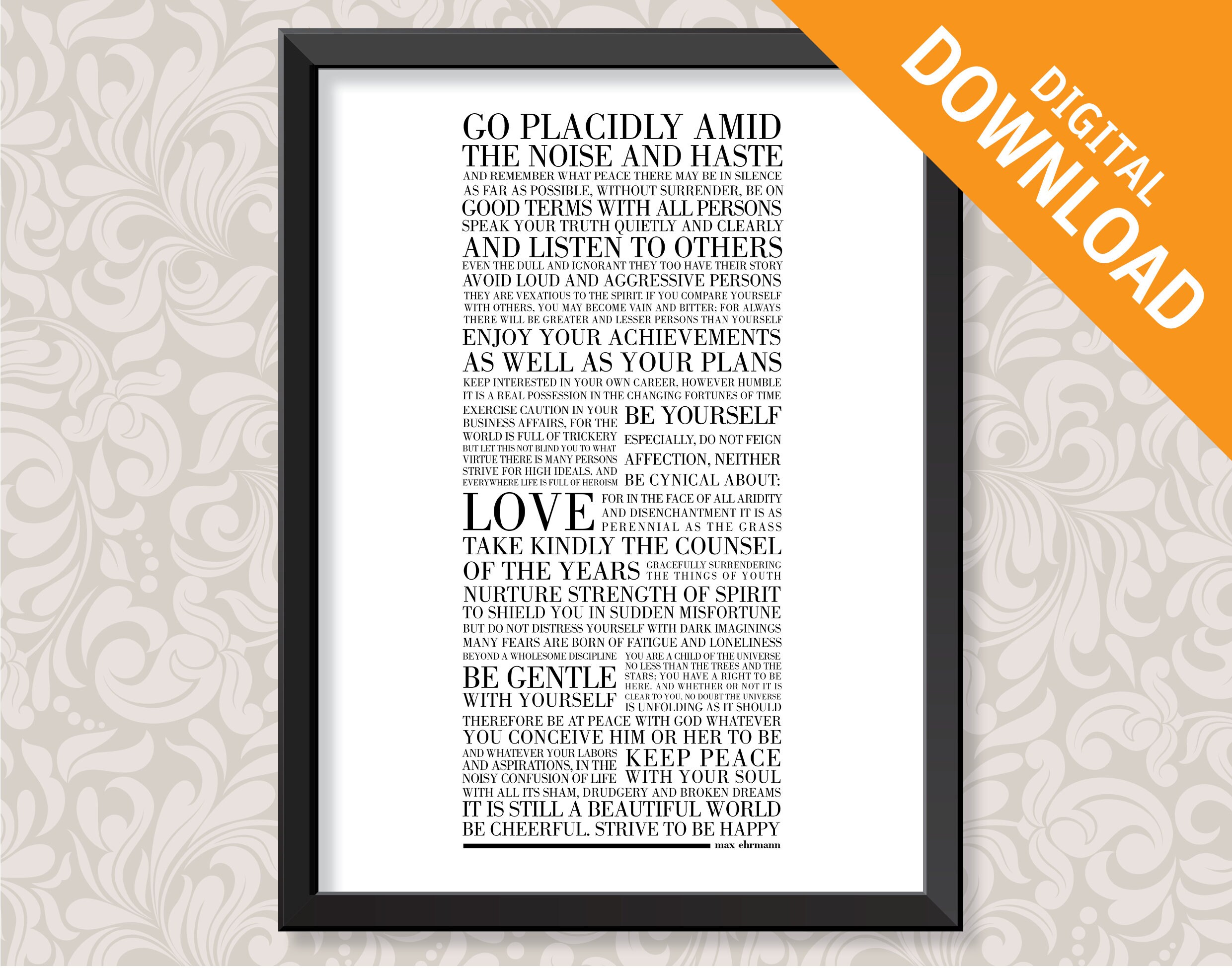 Desiderata US Letter Digital Download - Etsy