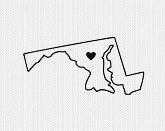 Maryland Outline | Etsy