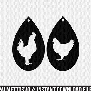 Rooster Svg Chicken Svg Chicken Earring Svg Earring - Etsy