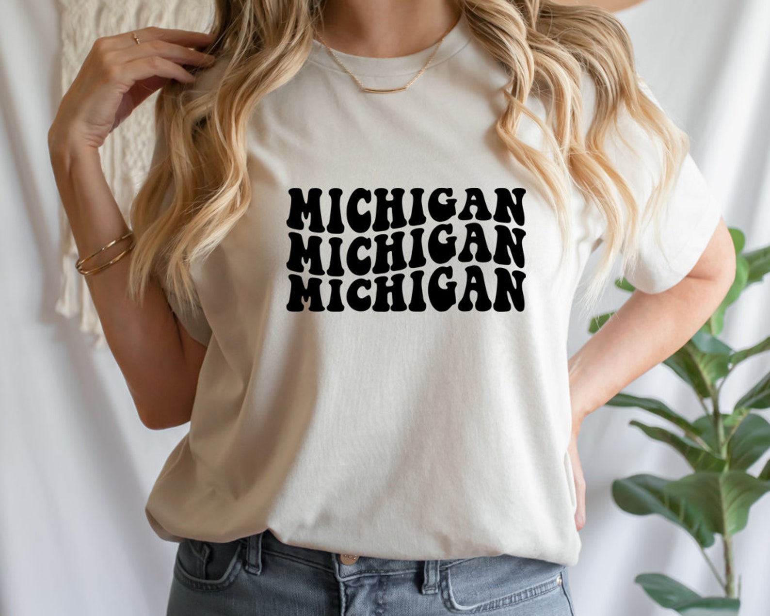 Michigan Svg Michigan Svg Wavy Text Svg Wavy Stacked - Etsy