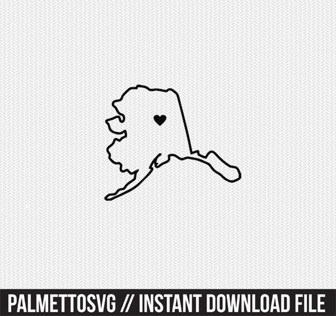 Alaska Outline Svg Dxf File Stencil Silhouette Cameo Cricut Clip Art ...