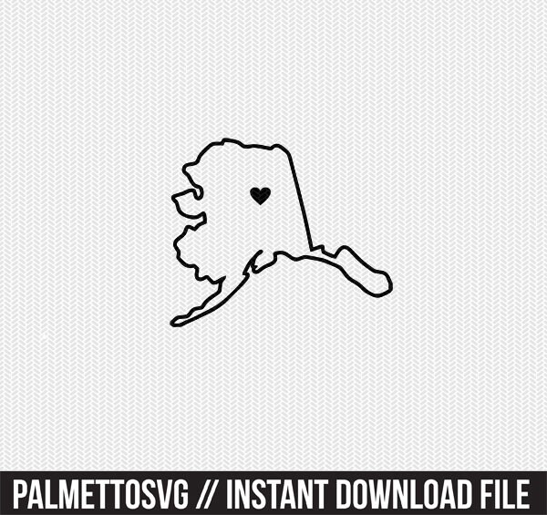 Alaska Outline Svg Dxf File Stencil Silhouette Cameo Cricut | Etsy