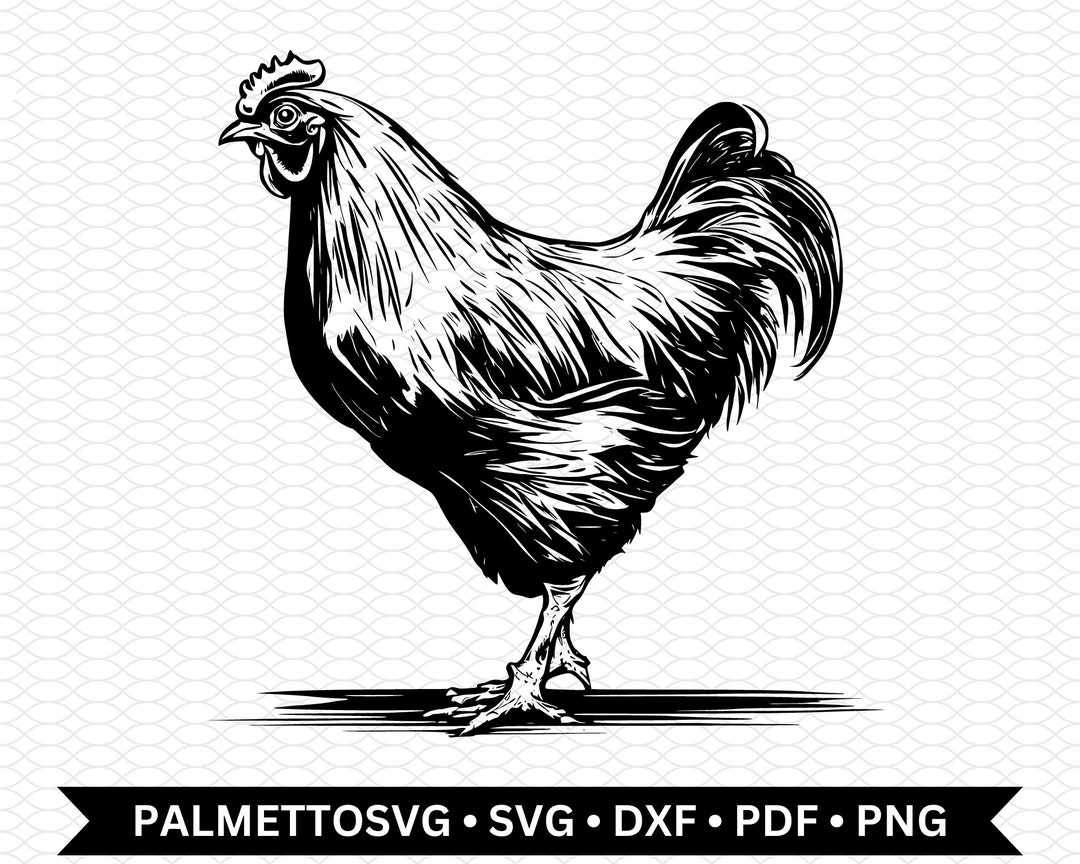 Chicken Svg, Chicken Cut File, Chicken Clip Art, Chicken Dxf, Dxf File ...