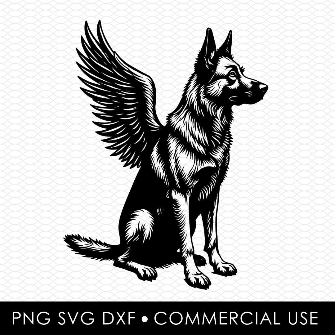 Alas de ángel de pastor alemán svg, pastor alemán png, diseños de ...