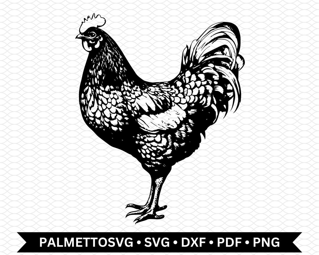 Chicken Svg, Chicken Cut File, Chicken Clip Art, Chicken Dxf, Dxf File ...
