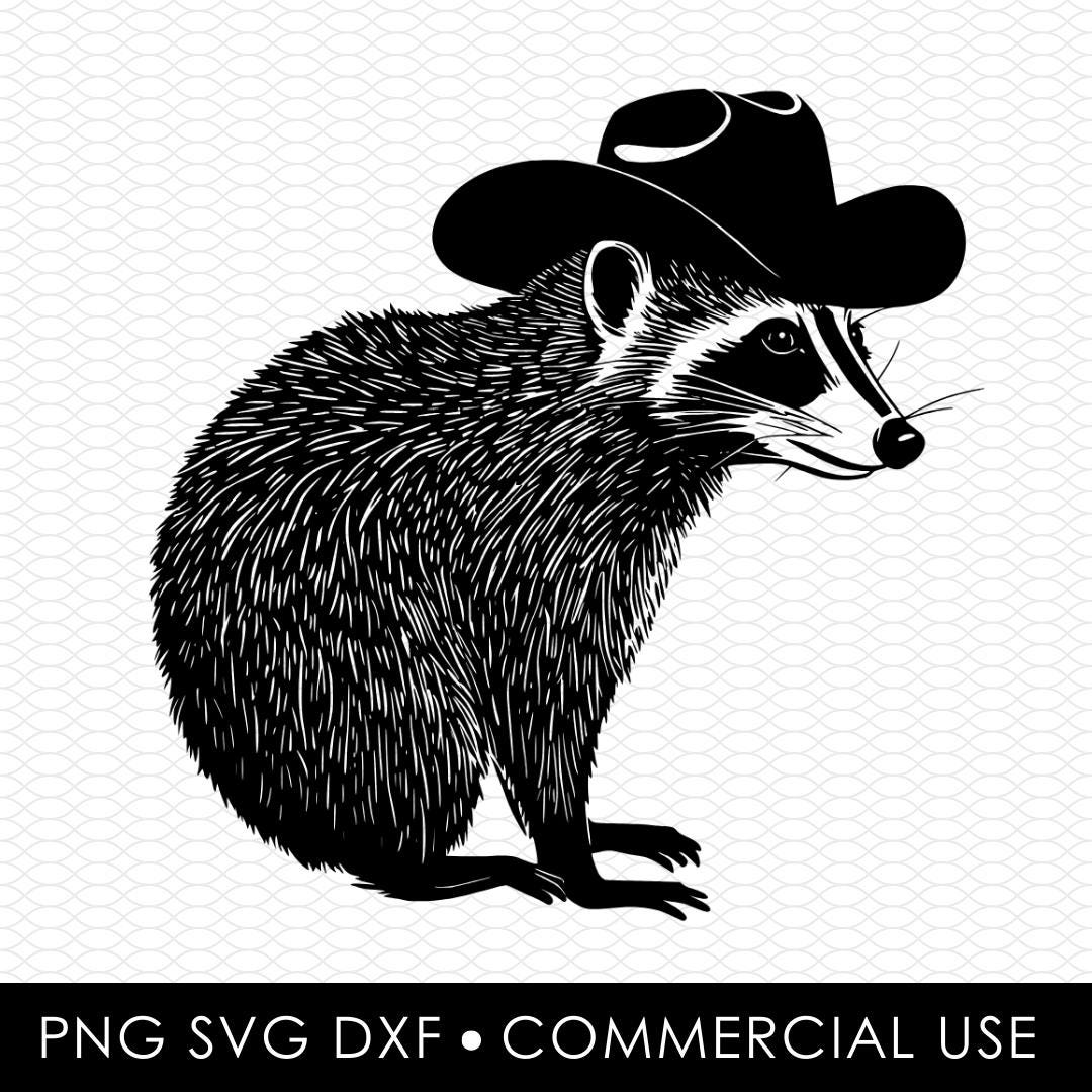 Raccoon Cowboy Hat Svg Png, Raccoon Svg, Cowboy Hat Svg, Raccoon Png ...