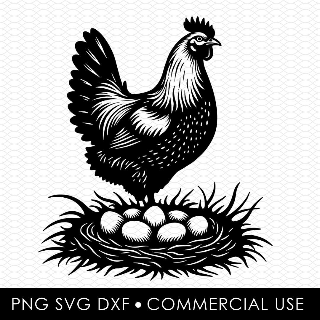 Chicken Svg, Hen on a Nest Svg, Chicken Png, Sublimation Designs, Png ...