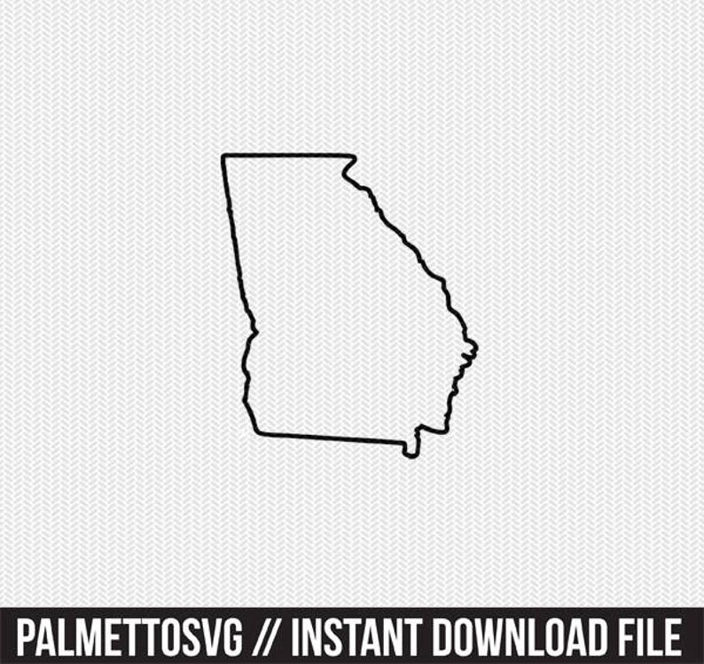 Georgia State Outline Svg Dxf File Stencil Monogram Frame | Etsy