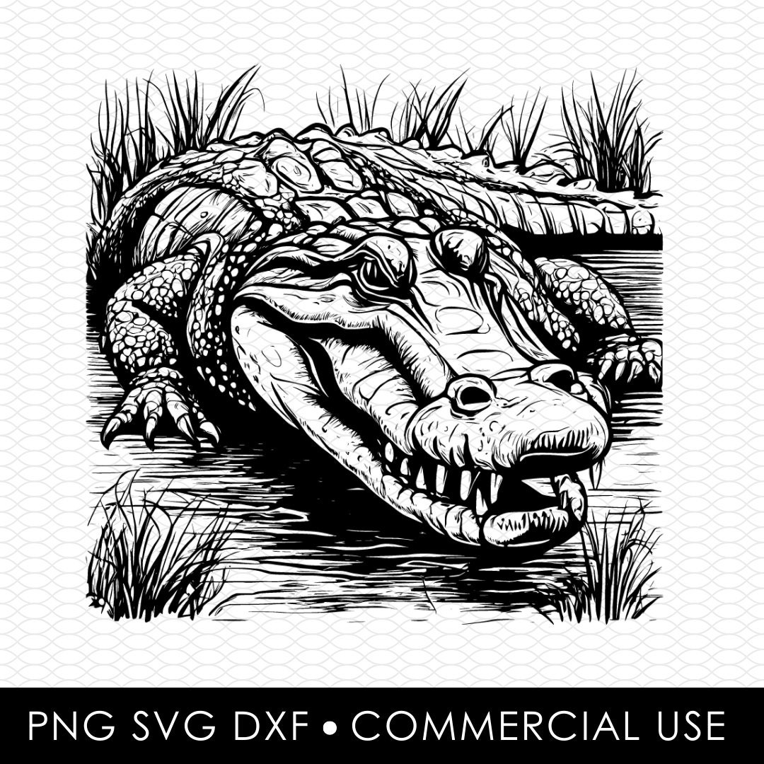 Alligator Svg Dxf Png, Laser Cut File, Sublimation Design, Svg Cut File ...