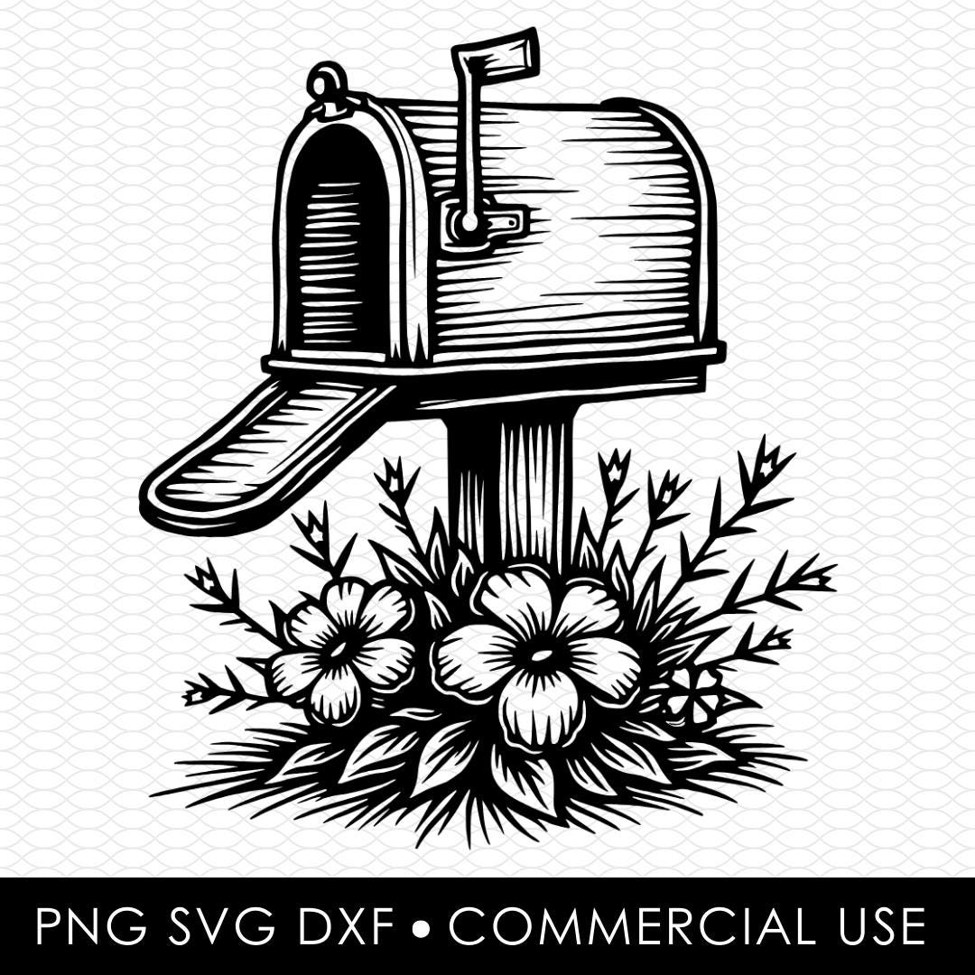 Mail Box Flowers Svg, Mail Box Png, Mail Box Cut File, Mail Box Dxf ...
