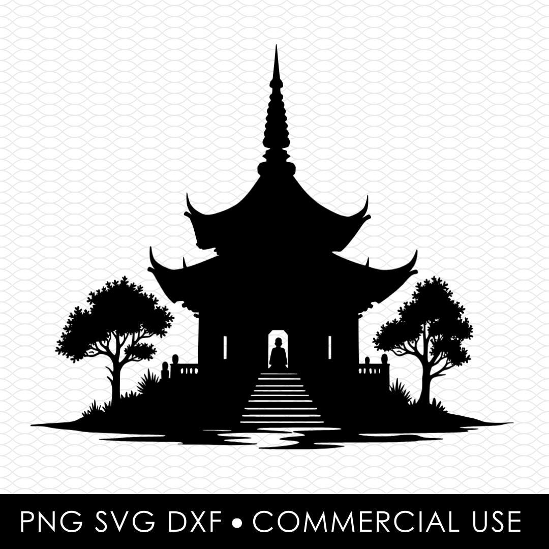 Buddhist Temple Svg, Temple Png, Buddha Dxf, Buddhism Cut File ...