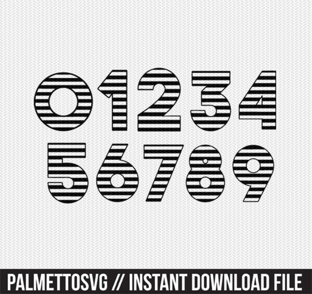 Stripe Numbers Zahlen 0-9 svg svg Dateien für Cricut Clip - Etsy.de