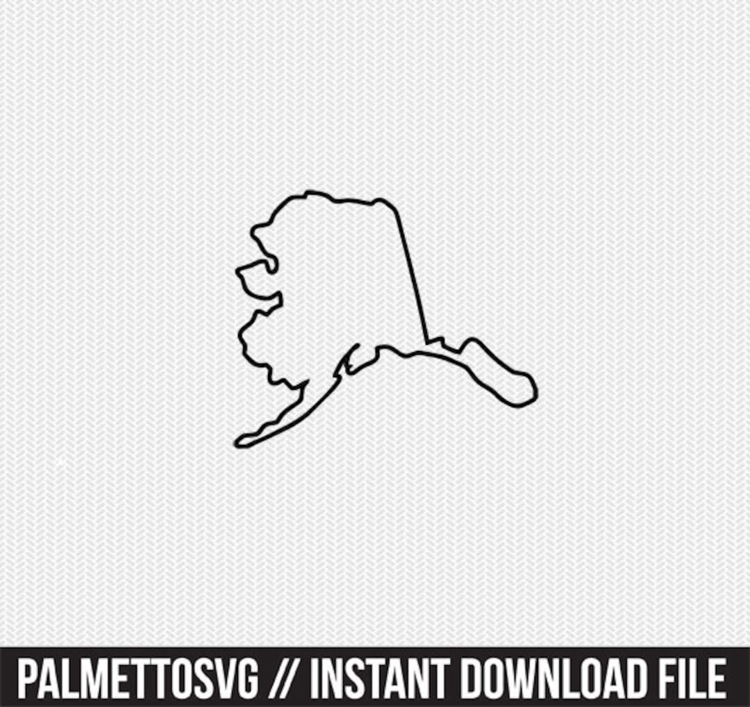 Alaska Outline Svg, Alaska Svg, Alaska Clip Art, Alaska Cut File, Dxf ...