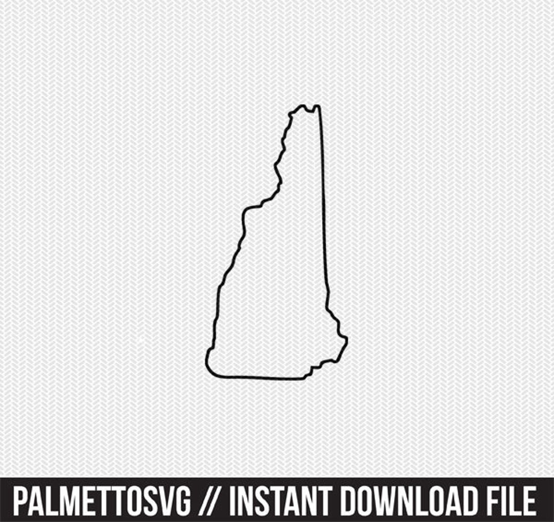 New Hampshire Outline Svg, New Hampshire Svg, New Hampshire Dxf File ...