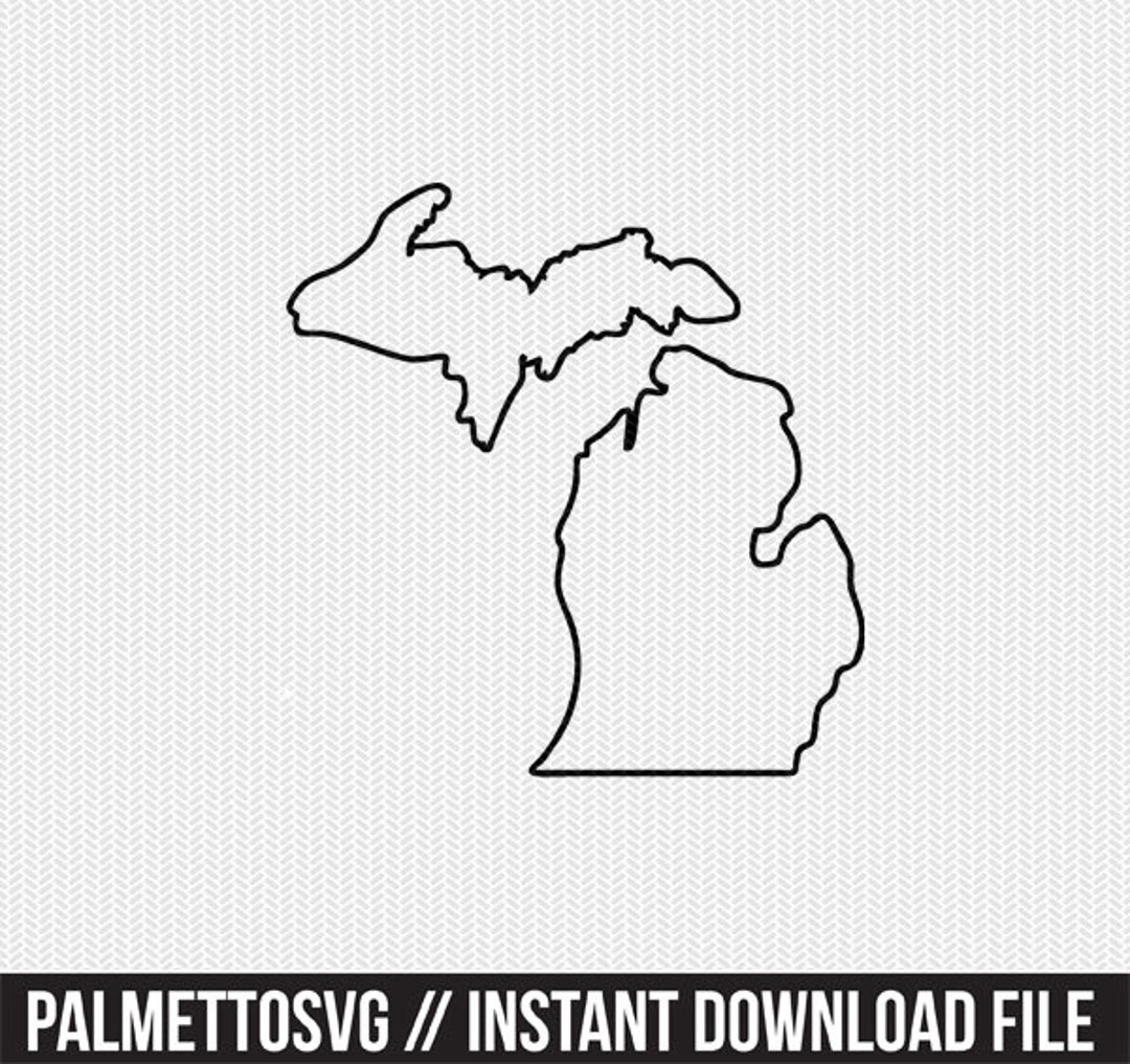 Michigan Outline Svg, Michigan Svg, Michigan Cut File, Dxf File, Svg ...