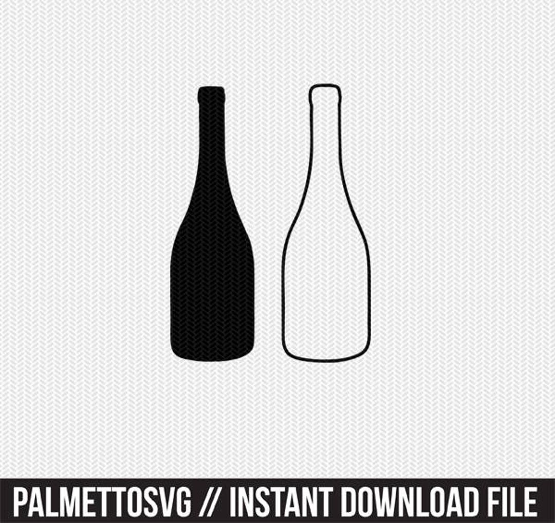 Wine Svg Wine Bottle Outline Svg Wine Dxf File Wine Svg Etsy
