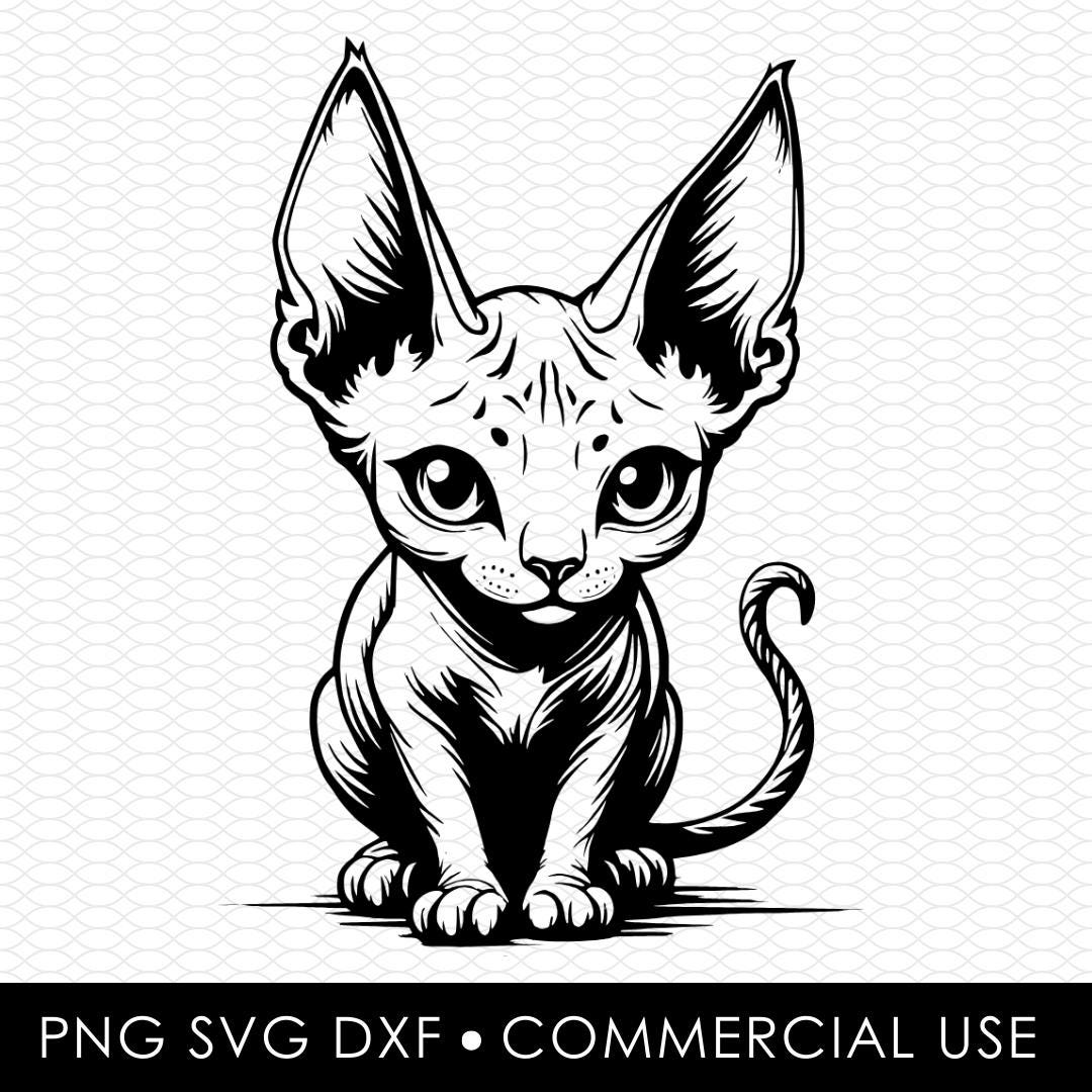 Sphynx Svg Dxf Png, Laser Cut File, Sublimation Design, Svg Cut File ...
