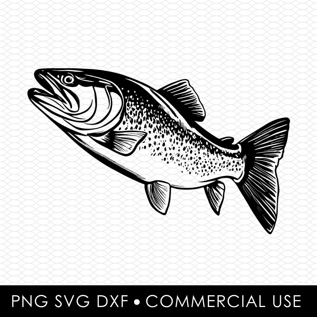 Trout Svg, Trout Png, Trout Cut File, Trout Dxf, Trout Sublimation ...