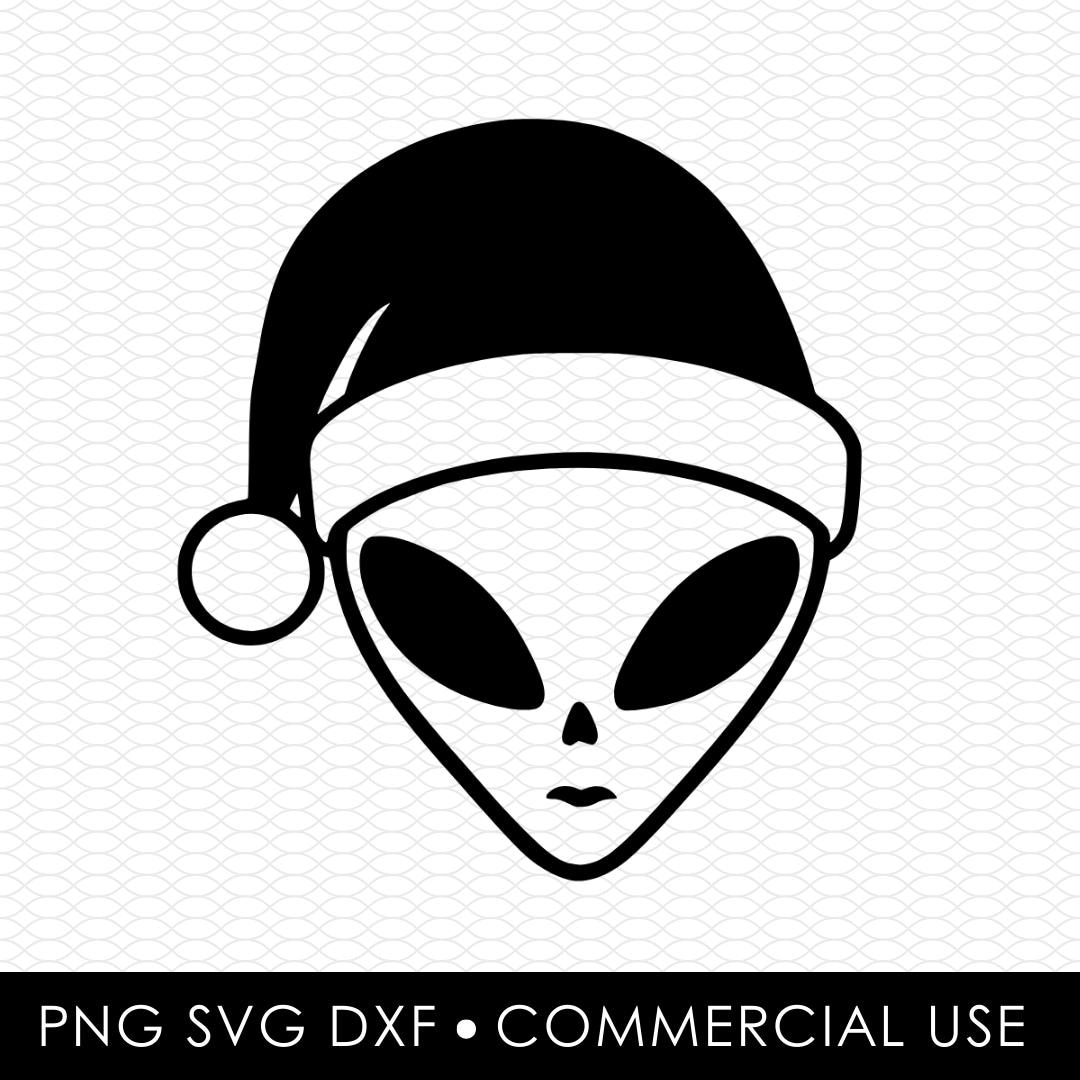 Alien Santa Hat Svg Png, Alien Svg, Alien Png, Svg Designs, Laser Cut ...