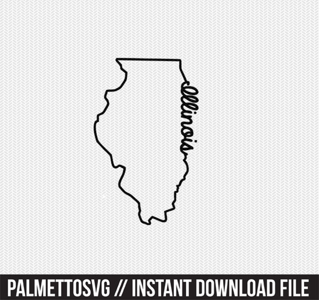 Illinois Svg, Illinois Dxf File, Illinois Cut File, Svg Files for ...