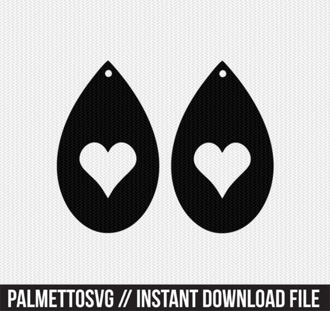 Heart Svg, Earring Template Svg, Earring Svg, Valentines Svg ...