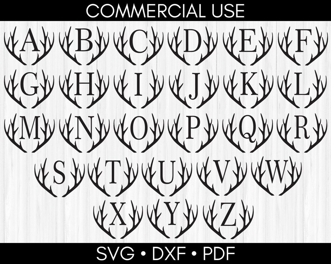 Antlers Monogram Svg, Monogram Frame Svg, Deer Svg, Deer Monogram, Dxf ...