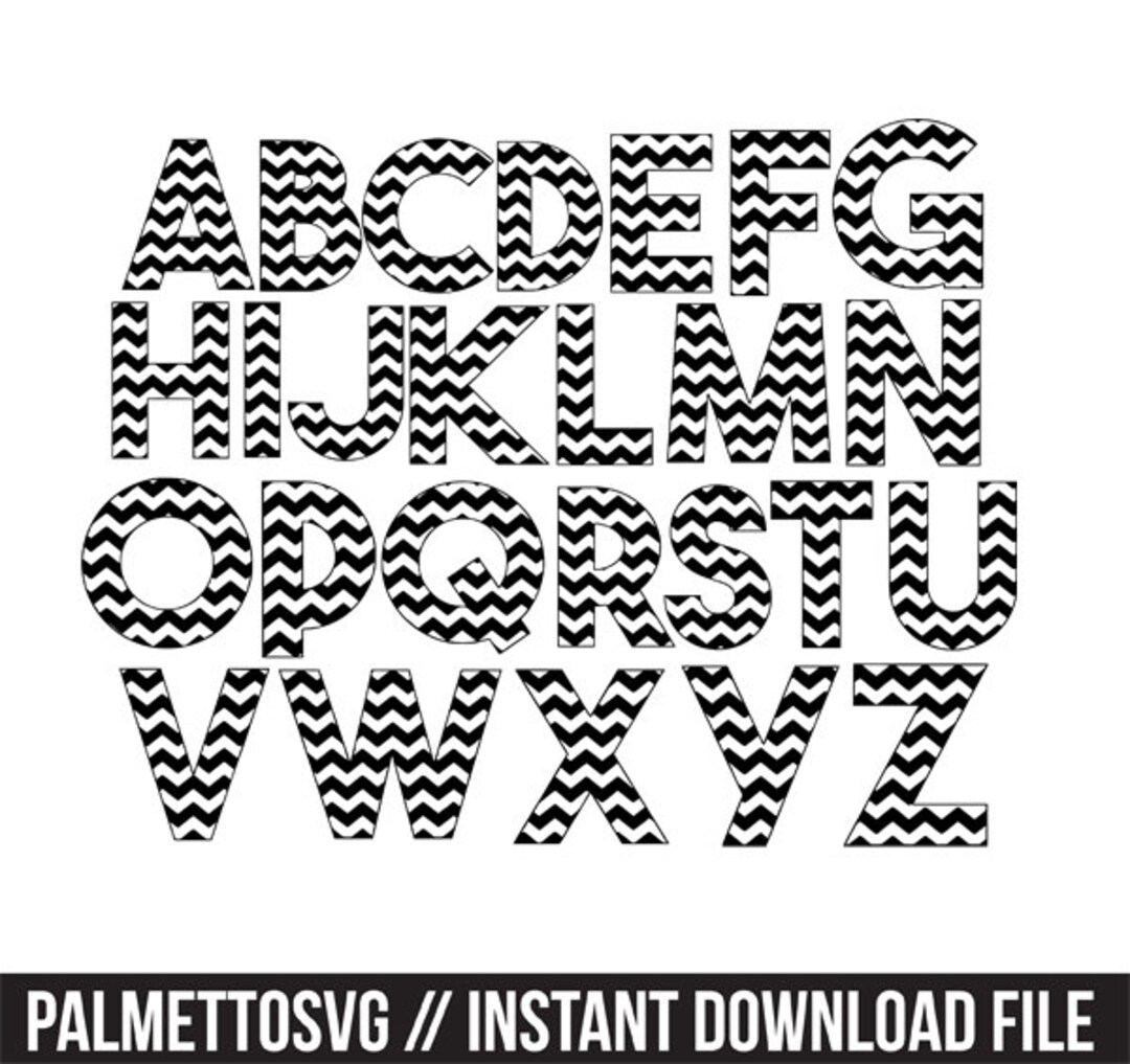 Chevron Letters A-z Pattern Svg, Svg Files for Cricut, Clip Art ...