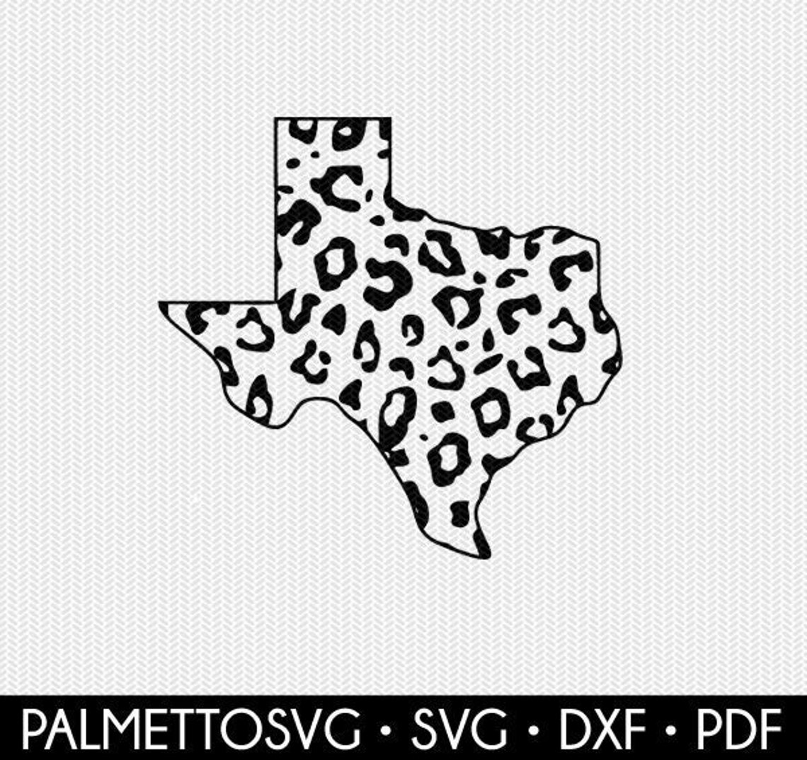 Texas Leopard Print Monogram Svg Svg Dxf File Silhouette Cameo - Etsy