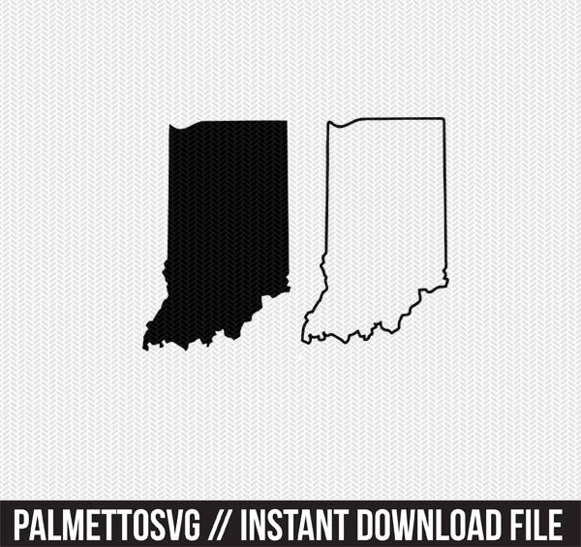 Indiana state outline svg dxf file stencil monogram frame | Etsy