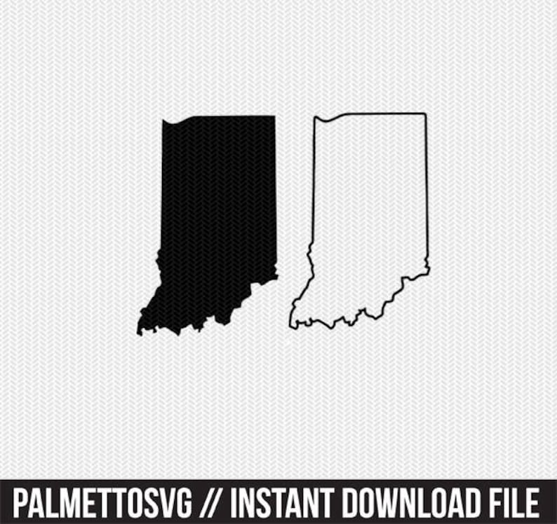 Indiana State Outline Svg Dxf File Monogram Frame Silhouette - Etsy