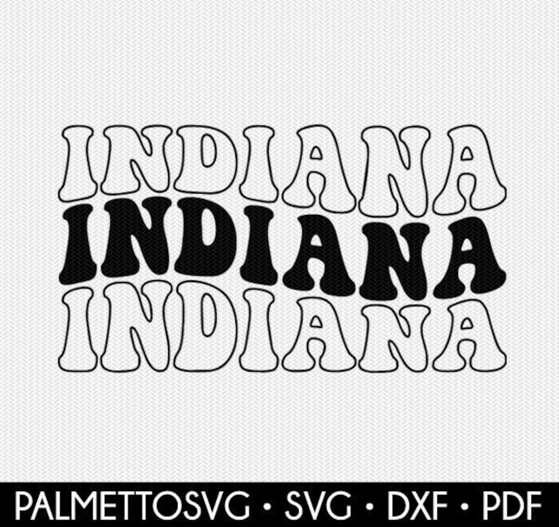 Indiana Svg Indiana Stacked Svg Wavy Text Svg Wavy Svg - Etsy