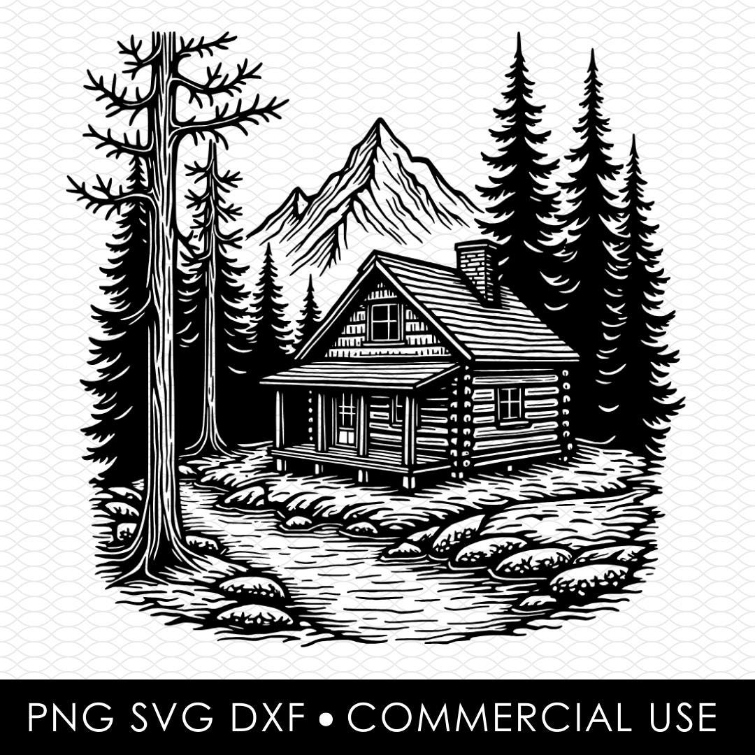 Cabin Svg, Cabin Png, Cabin Cut File, Cabin Dxf, Cabin Laser Cut File ...