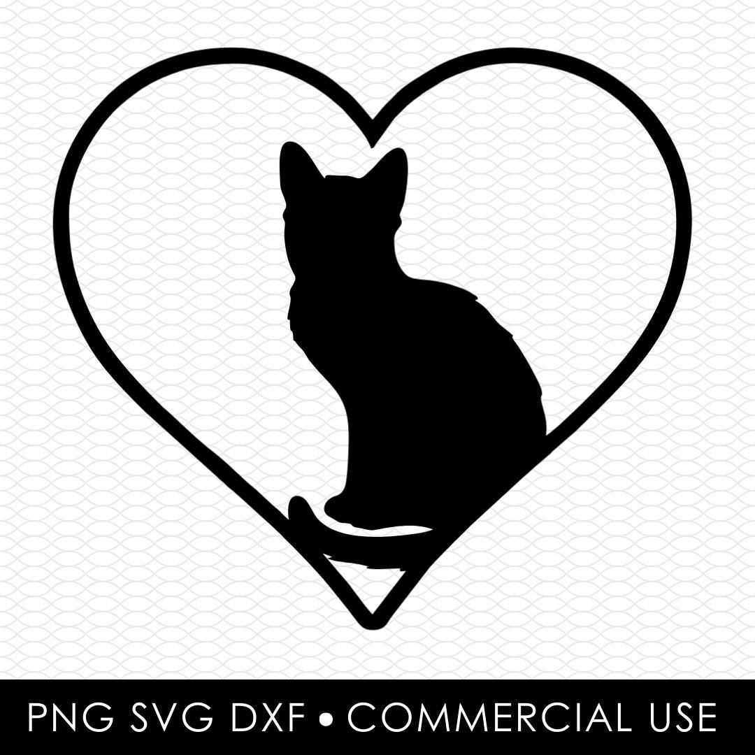 Cat Svg, Cat Heart Svg, Cat Dxf, Cat Cut File, Cat Sublimation Png ...
