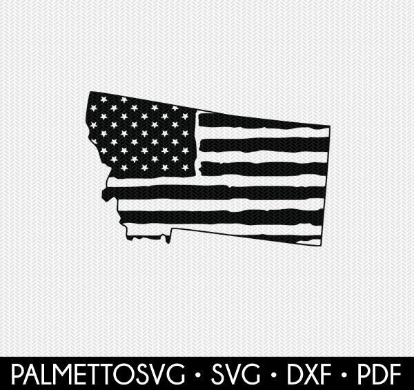 Montana American Flag Svg Dxf File Stencil Monogram Frame | Etsy