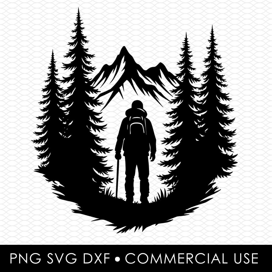 Hiking Svg, Hiking Png, Hiking Dxf, Hike Cut File, Hiker Svg ...