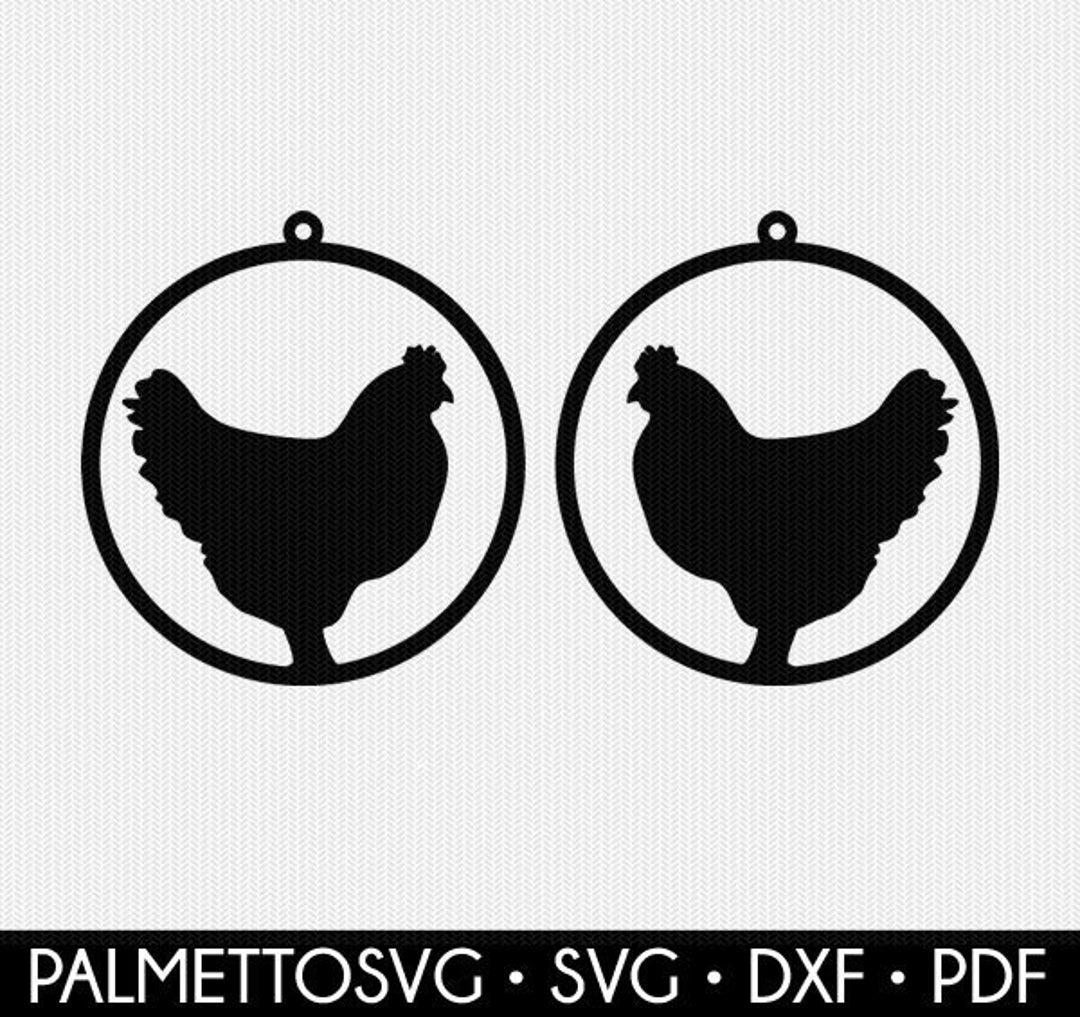 Pollo svg, plantilla de pendiente svg, pendiente svg, archivo de corte ...