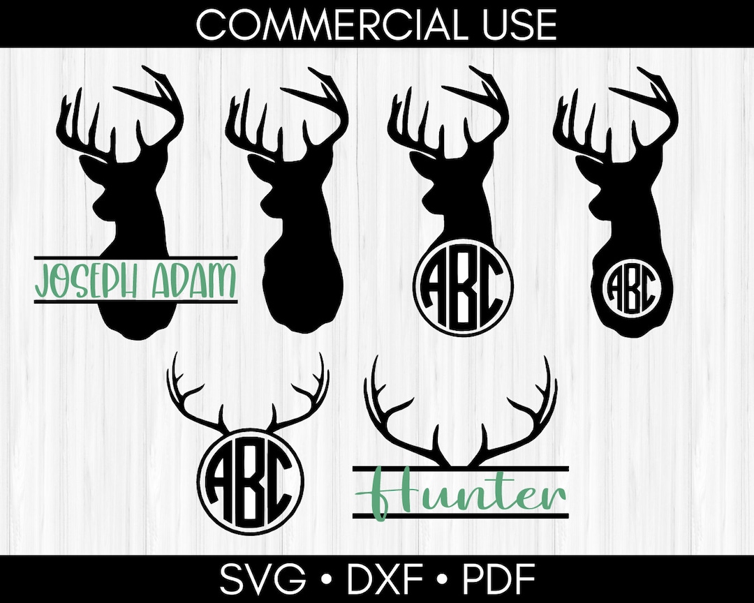 Antlers Monogram Svg Deer Monogram Svg Monogram Frame Svg - Etsy