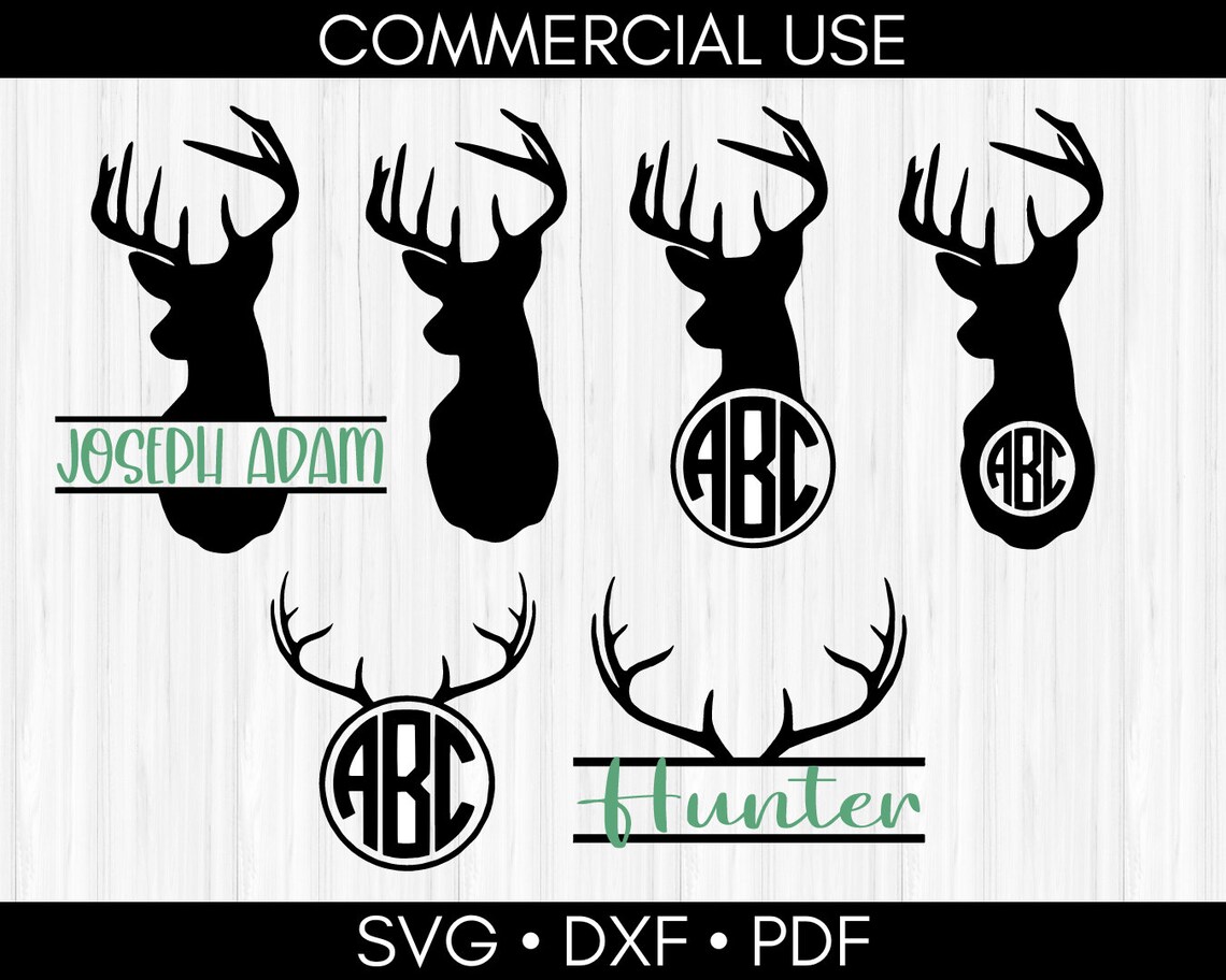 Antlers Monogram Svg Deer Monogram Svg Monogram Frame Svg - Etsy